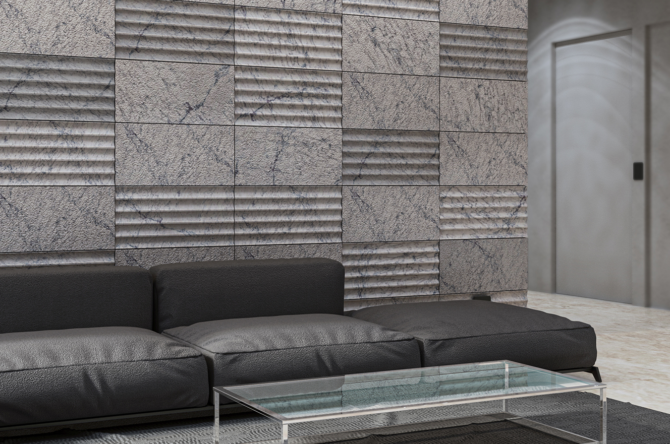Wide Flutes Convex Tile | Luxury Natural Stone Artistic Textured ...