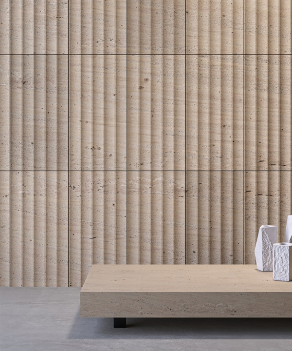 Wide Flutes Convex Tile | Luxury Natural Stone Artistic Textured ...
