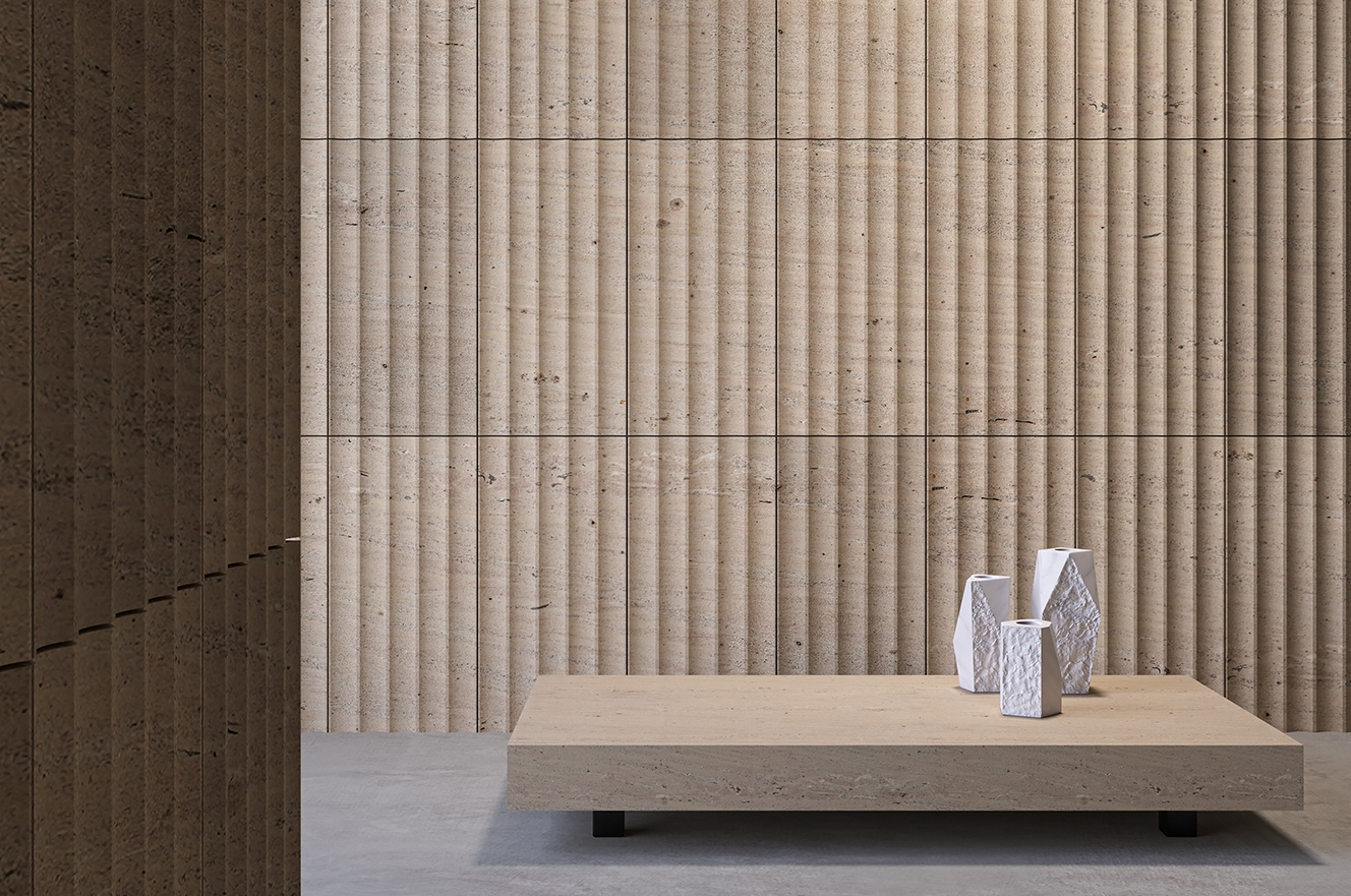 Wide Flutes Convex Tile | Luxury Natural Stone Artistic Textured ...