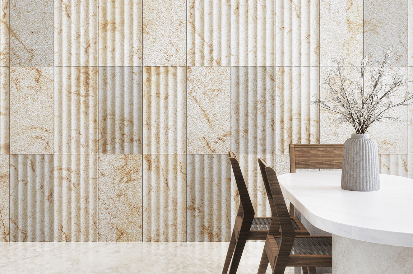 Wide Flutes Convex Tile | Luxury Natural Stone Artistic Textured ...