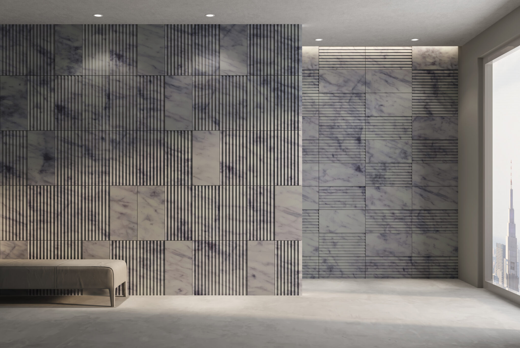 Tapered Groove Tile | Luxury Natural Stone Artistic Textured ...